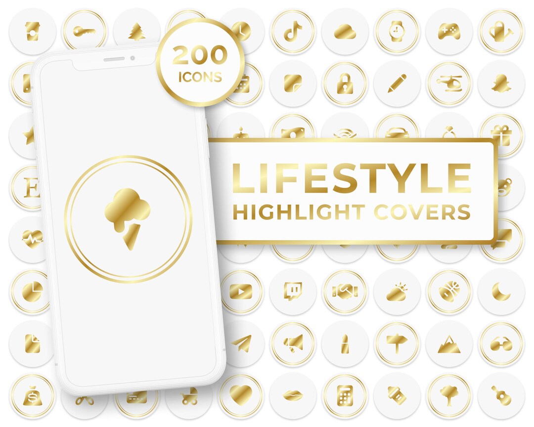 Instagram Story Highlights, Gold Instagram Story Covers, Gold Instagram ...