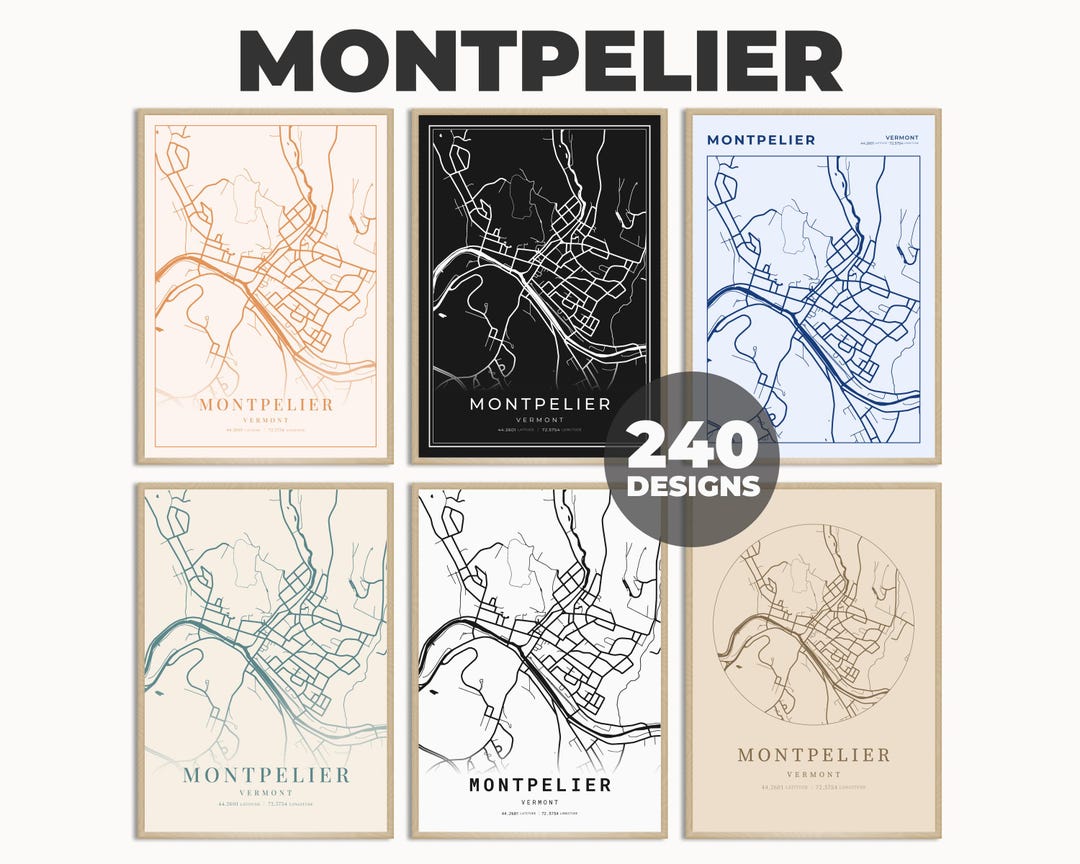 Montpelier Map Poster, Montpelier Wall Art, Montpelier City Map Print ...