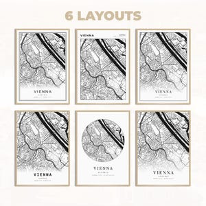 Vienna Map Print, Vienna Poster, Vienna Wall Decor, Vienna City Print ...