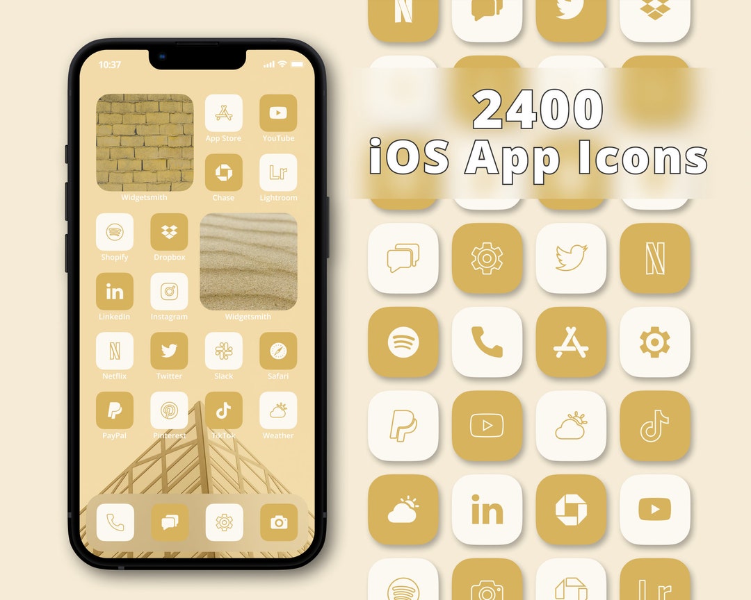 Gold App Icon Pack | Aesthetic App Icons | Gold App Covers | Gold ...