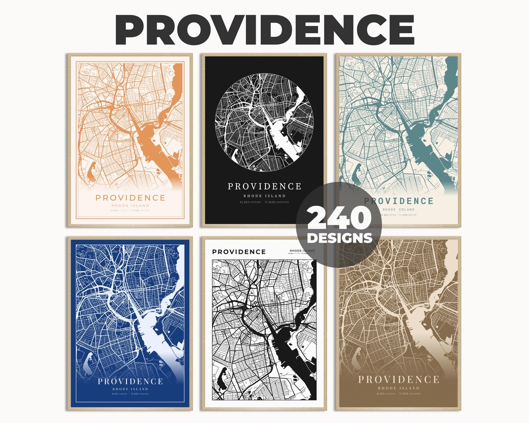 Map of Providence, Providence Wall Art, Rhode Print, Gifts for Home ...