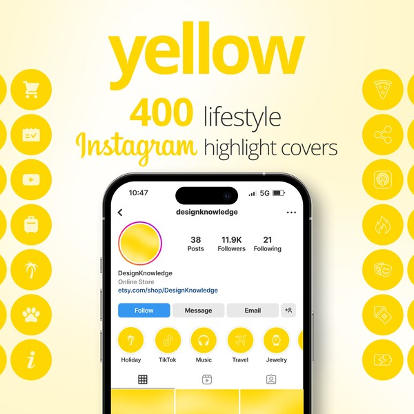 Yellow Instagram - Etsy