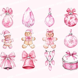 Christmas Tree Ornaments Clip Art, Pink Tree Ornaments Clipart, Festive ...