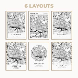 Stockton Map Poster, Stockton Road Map Poster, Stockton Cartography Map ...