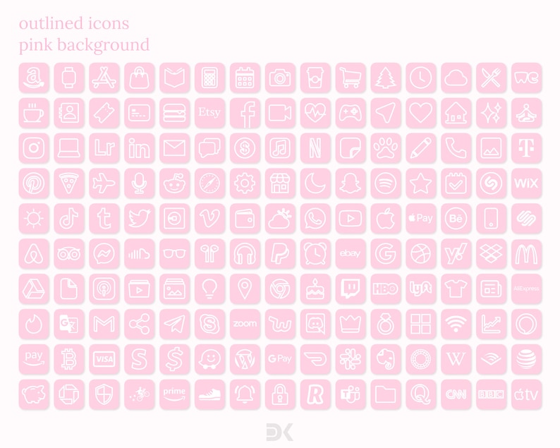 Pink Pastel App Icons Bundle 600 Aesthetic Custom Themed App - Etsy