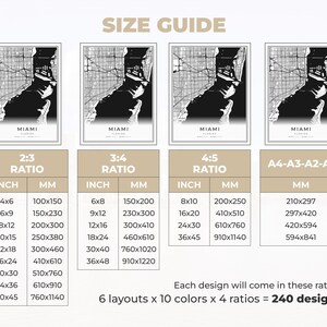 Miami Map Poster, Miami Wall Art, Miami Florida, Miami Cartography Map ...