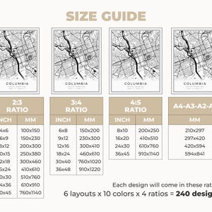 Columbia City Print, Columbia Wall Decor, Columbia Map Print, Columbia ...
