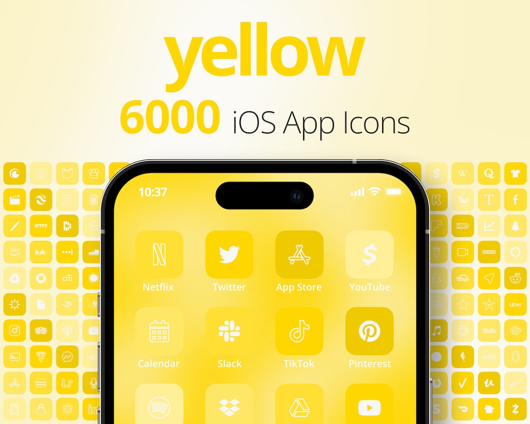 Yellow Ios App Icons, Yellow Aesthetic App Icons, Yellow Icons, App ...