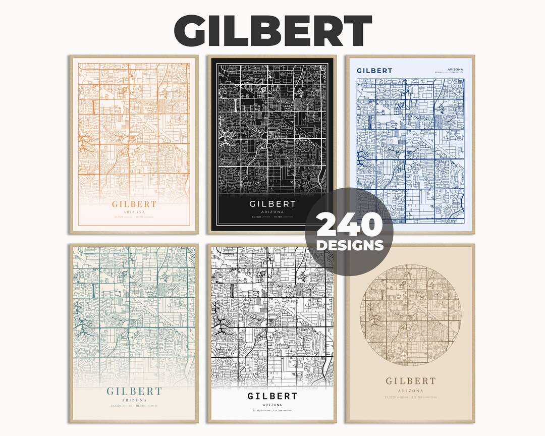 Arizona Map Poster, Gilbert Wall Poster, Gilbert Wall Art, Gilbert ...