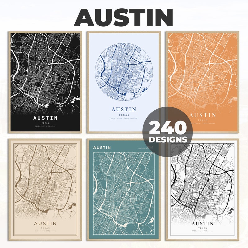 Austin Map - Etsy