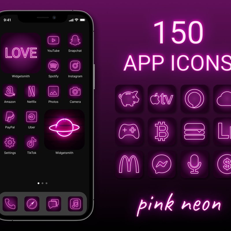 Neon App Icons - Etsy