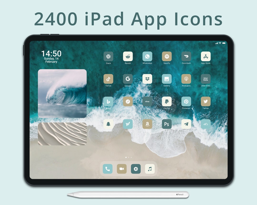 Ocean Themed iPad App Icon Pack iPad Desktop Icons Ios Pack Blue and ...
