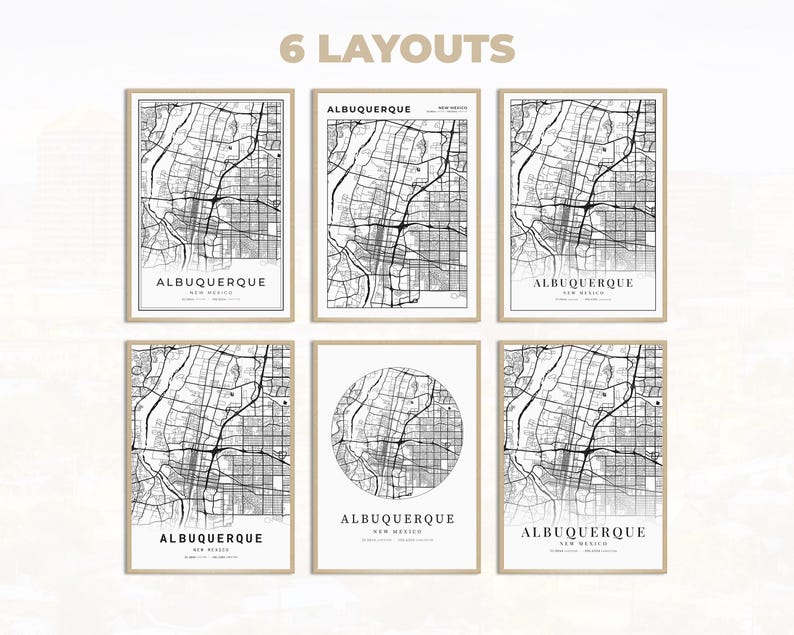 Albuquerque Map Print, Albuquerque Poster, Albuquerque City Print, City ...