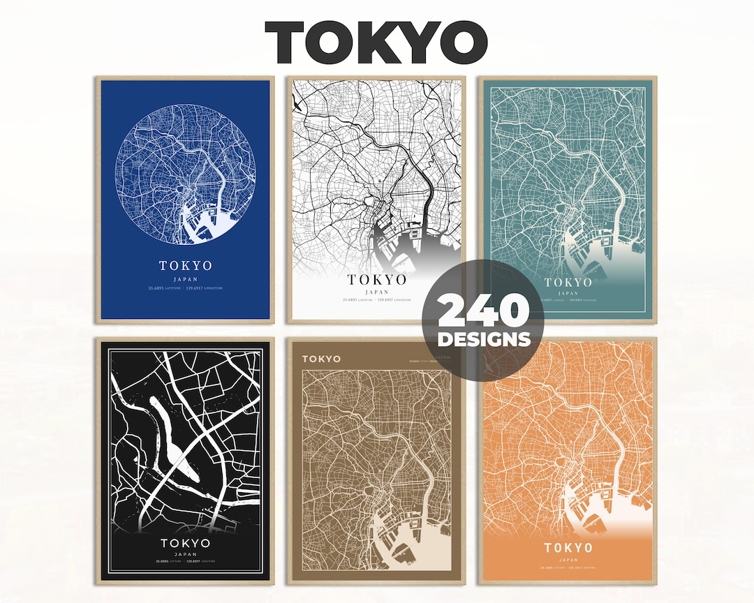 Tokyo Map Art, Japan Map Poster, Tokyo City Print, Tokyo Street Map Art ...