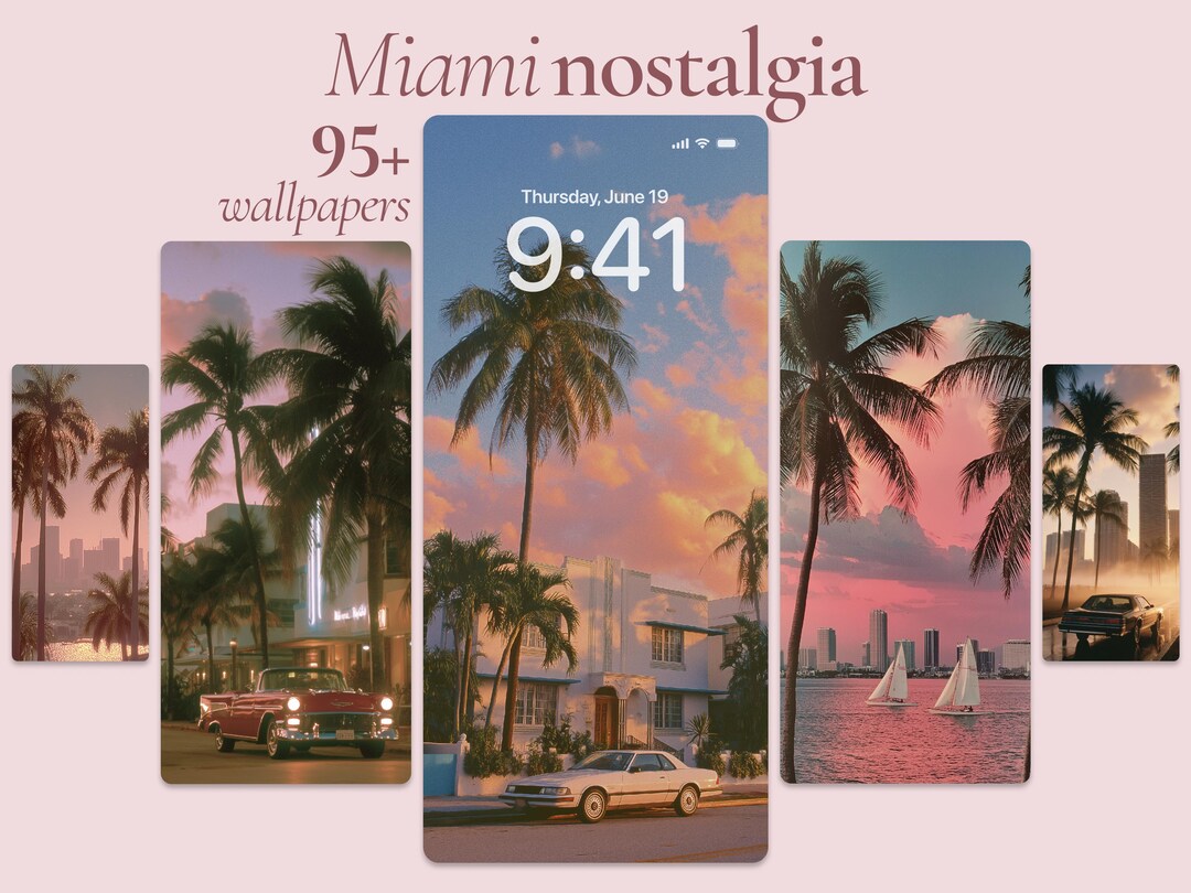 Miami Nostalgia Wallpapers, 95 Retro Miami Aesthetic Phone Backgrounds ...