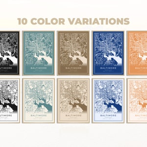 Baltimore City Art, Baltimore Wall Map, Maryland Poster, Baltimore ...