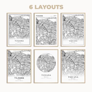 Tijuana Road Map Poster, Tijuana Cartography Map, Tijuana Map Art ...