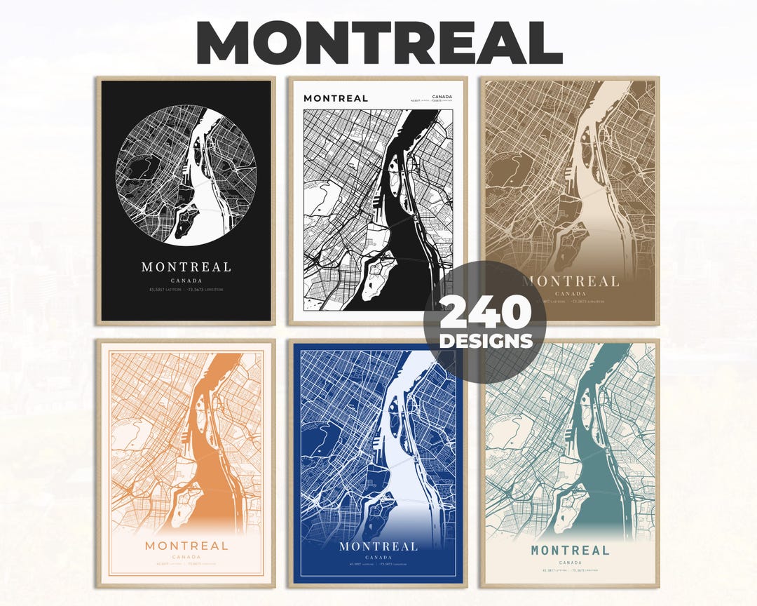 Montreal Map Art, Montreal City Print, Montreal Map Poster, Montreal ...