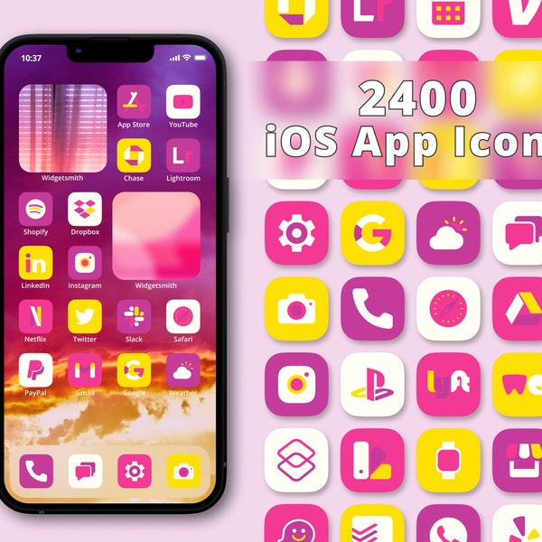 Purple and Yellow App Icons - Etsy