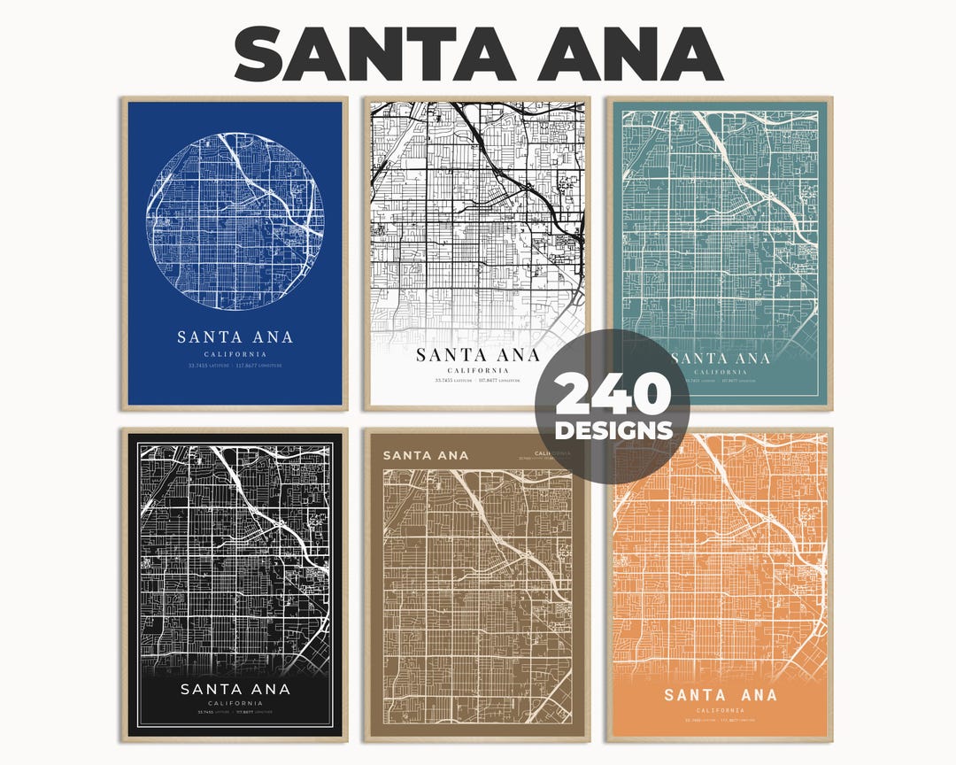 Santa Ana City Wall Art, Santa Ana City Poster, Santa Ana Print, Santa ...