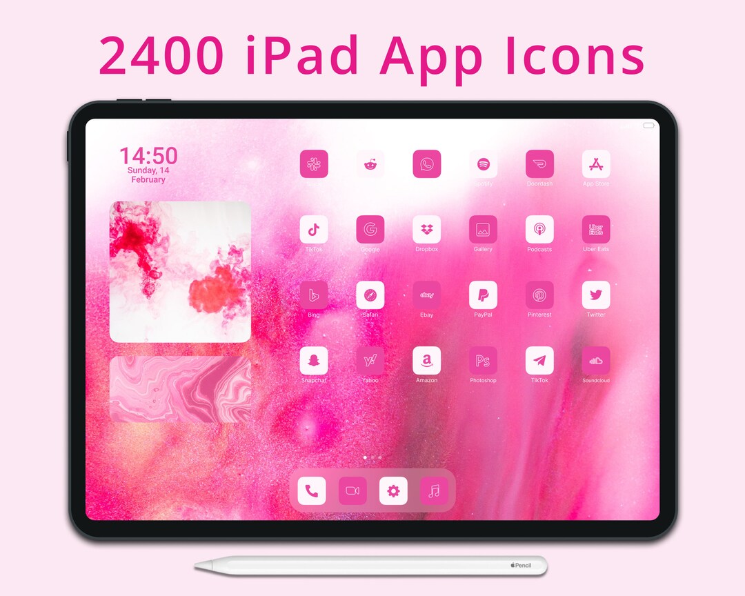 Pink & White iPad App Icons | Aesthetic Pink App Icons | App Covers | Pink iPad App Icons | iPad ...