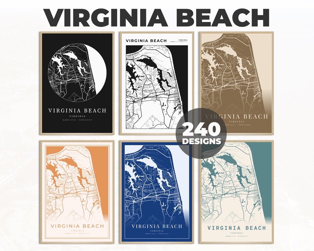 Virginia Beach Wall Decor, Virginia Beach City Print, Virginia Beach ...
