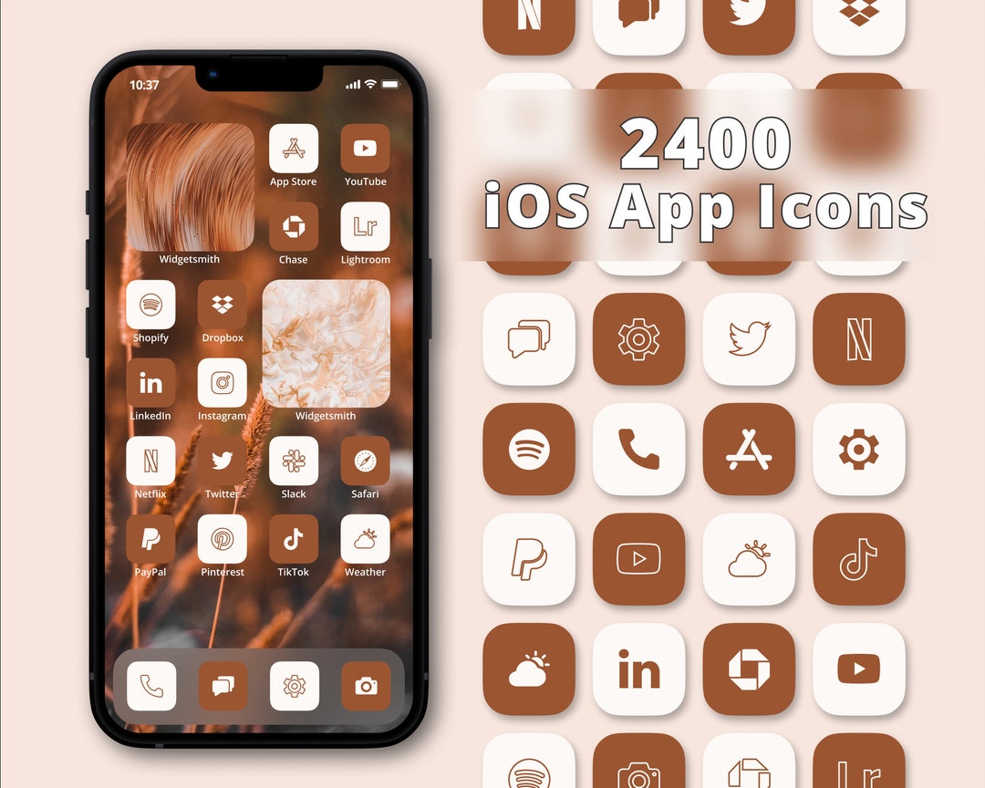 Brown App Icon Pack | Aesthetic App Icons | Brown App Covers | iPhone ...