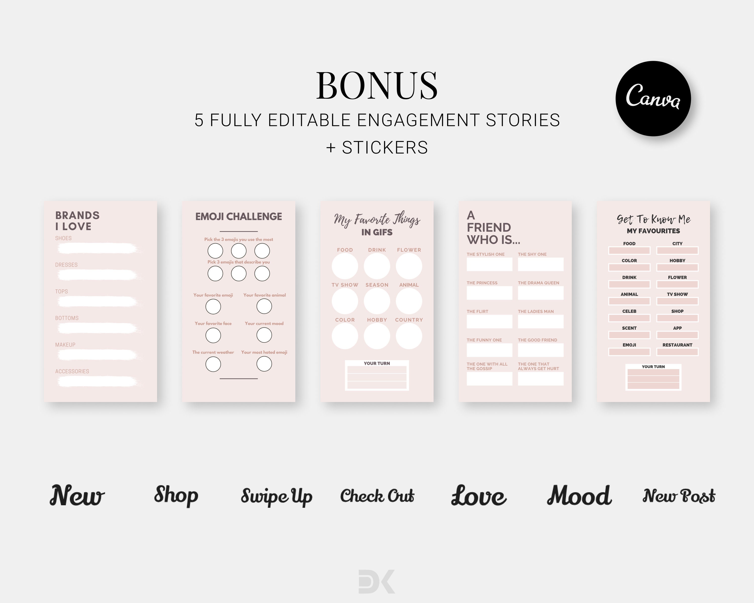 30 Fully Editable Instagram Story Templates Bonus Canva | Etsy