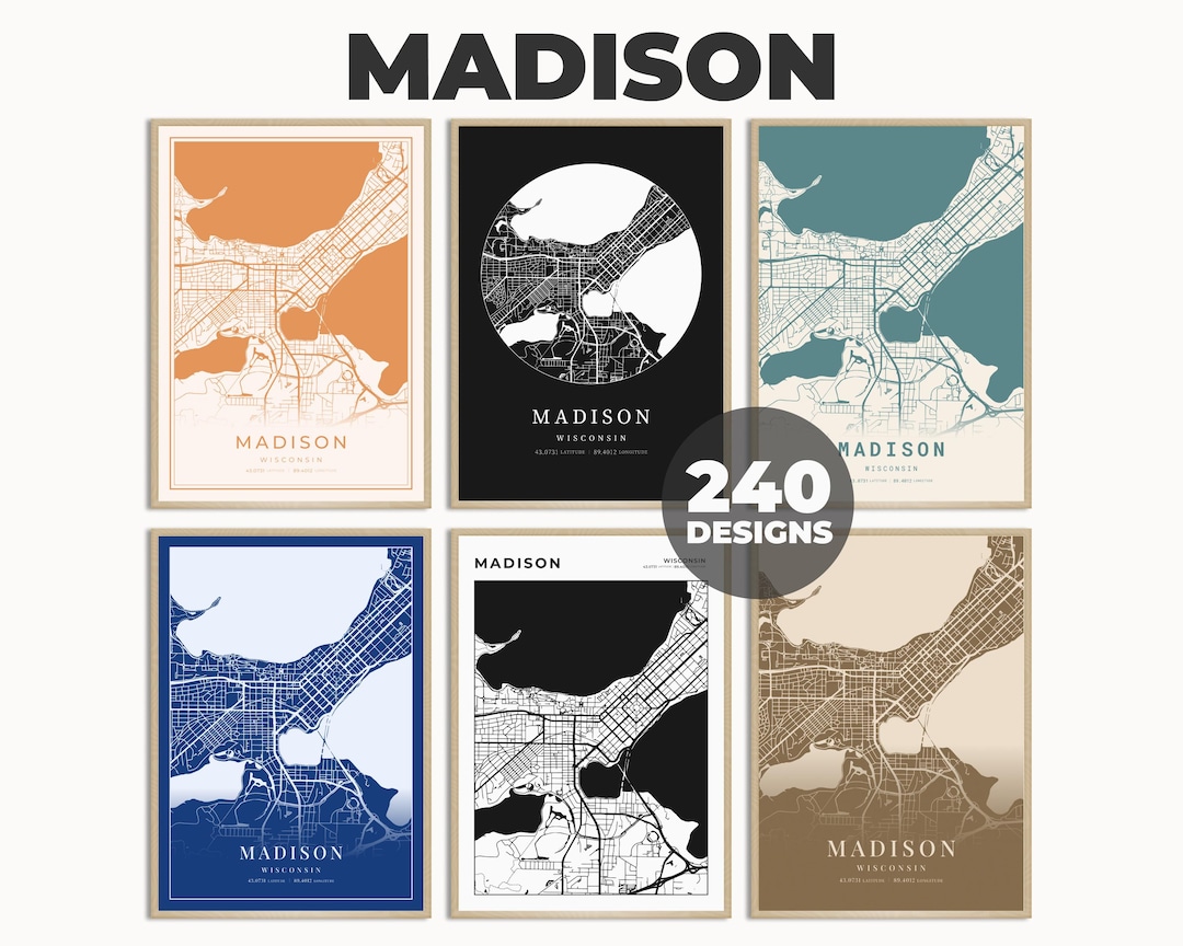 Madison City Wall Art, Madison Wall Print, Madison City Poster ...