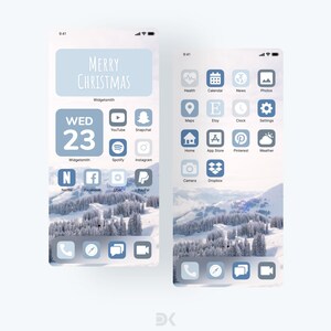 Winter Aesthetic App Icons Winter Themed iPhone Home Screen Blue & Gray ...