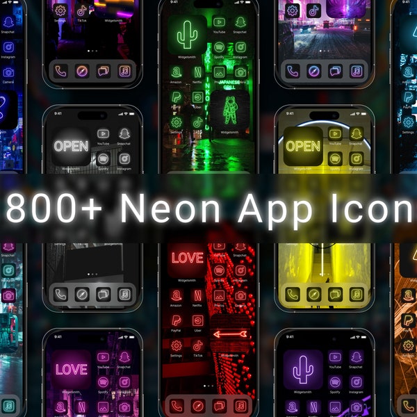 Neon App Icons - Etsy