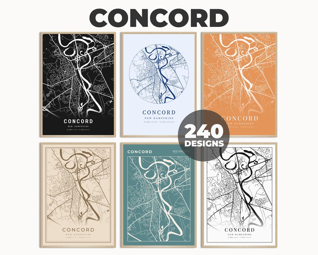 Concord Wall Poster, Concord City Poster, Concord City Print, Concord ...