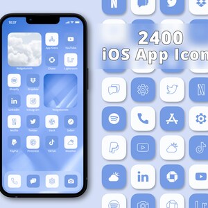 Light Blue App Icon Pack Aesthetic App Icons Light Blue App Covers ...