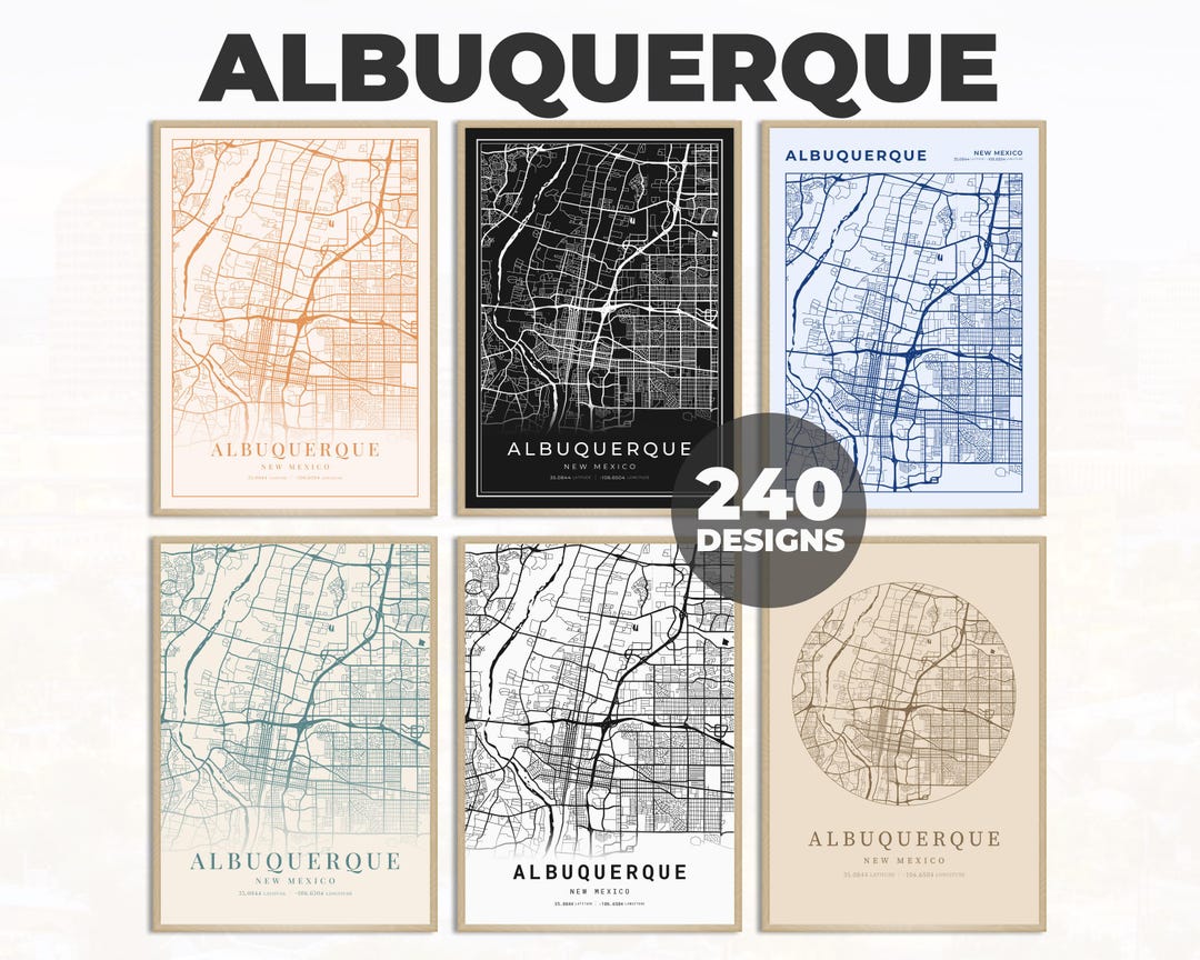 Albuquerque Map Print, Albuquerque Poster, Albuquerque City Print, City ...