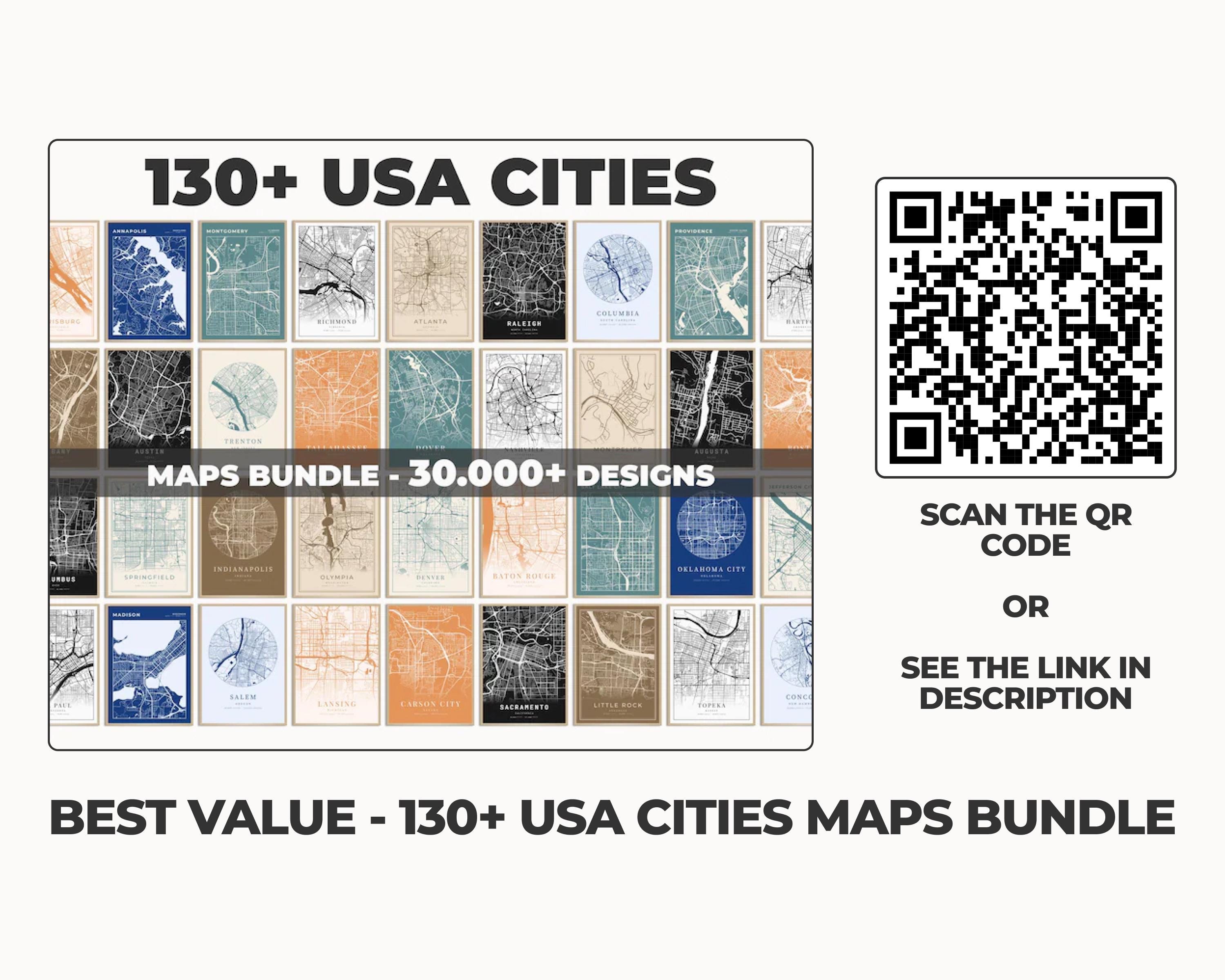 Miami Map Poster, Miami Wall Art, Miami Florida, Miami Cartography Map ...