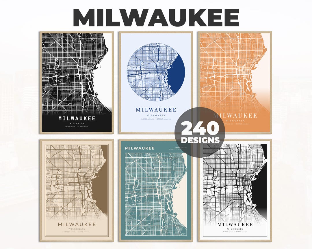 Milwaukee Map Print, Milwaukee City, Milwaukee Map Poster, City Map ...