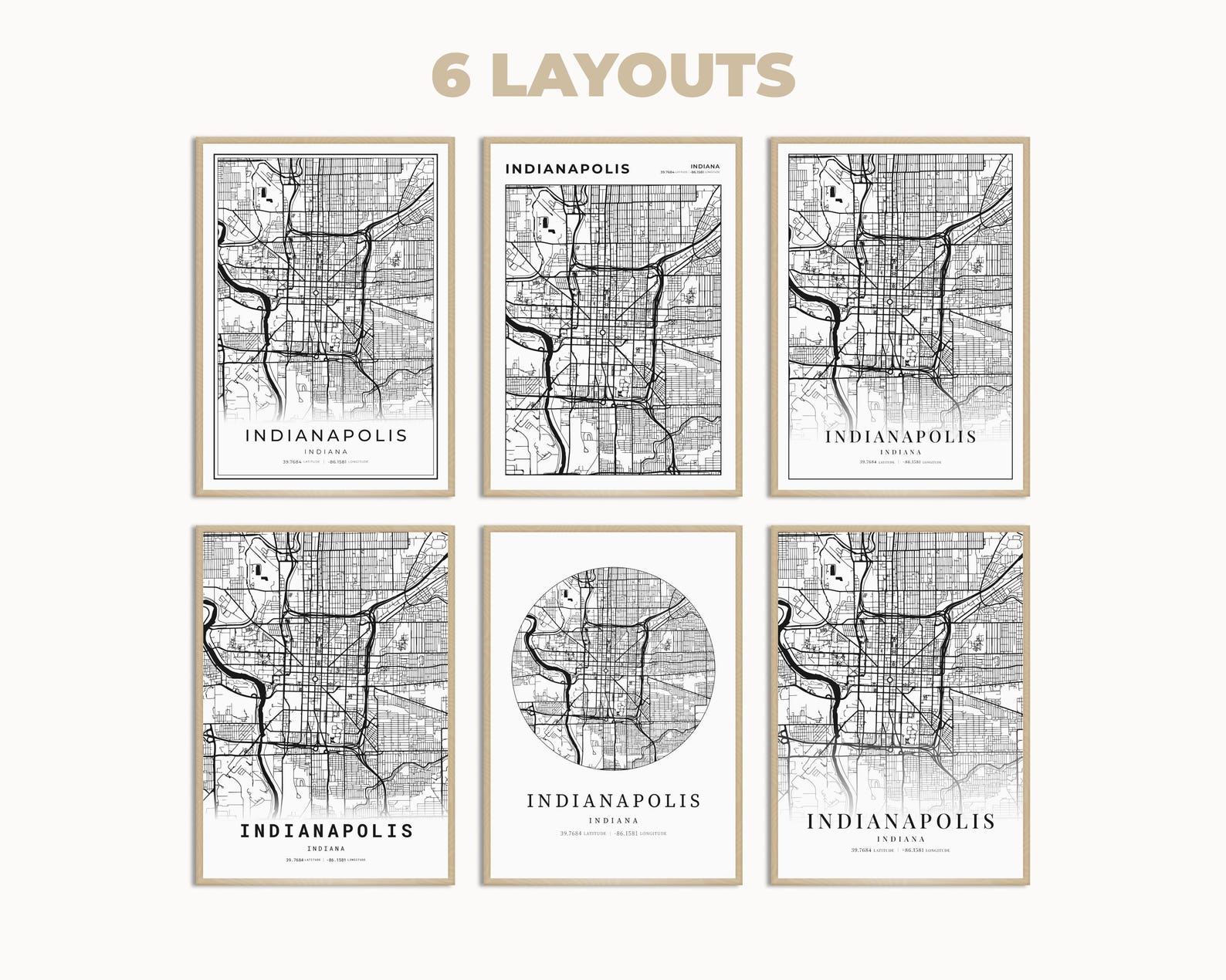 Indianapolis Map Print, Map of Indianapolis, Indianapolis Street Map ...
