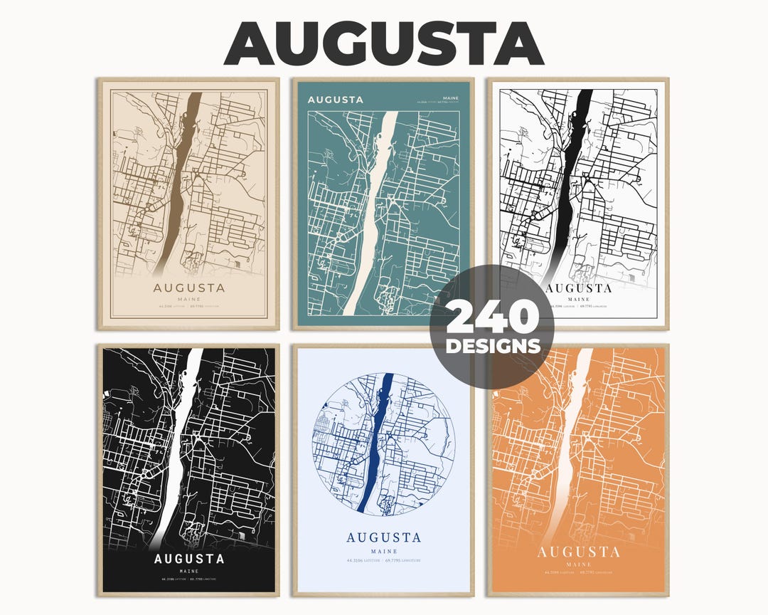 Augusta Map Poster, Augusta Wall Art, Augusta City Map Print, Augusta ...