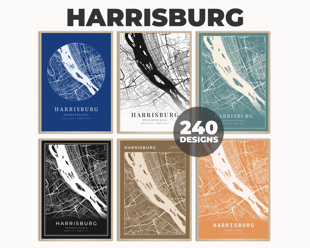 Harrisburg City Wall Art, Harrisburg Poster, Harrisburg Map Print ...