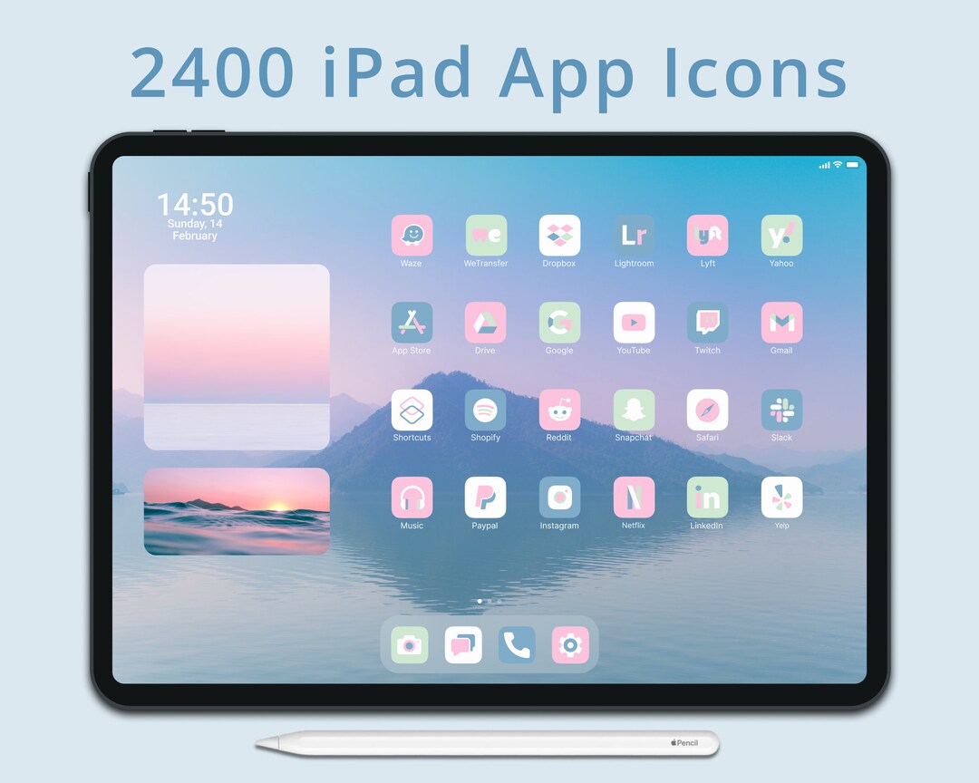 Sea Reflection Themed iPad App Icons Aesthetic App Icons Mint App Covers iPad App Icons Ios ...