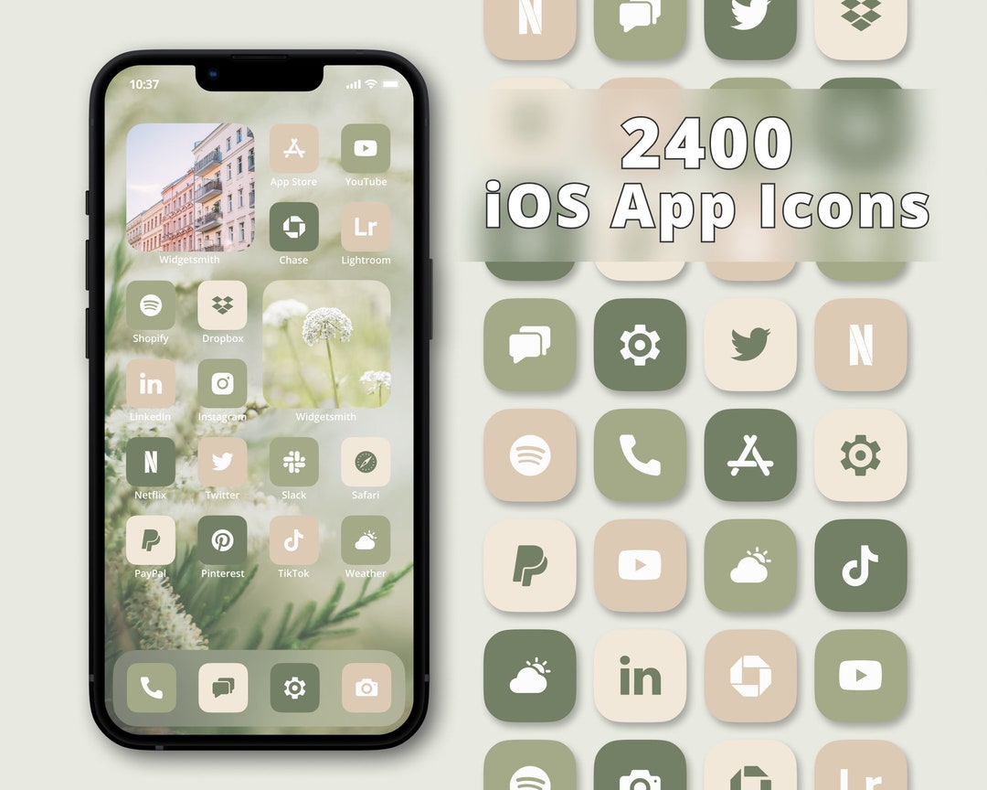 Green App Icons | Aesthetic App Icons | iPhone App Icons | Olive Icons ...