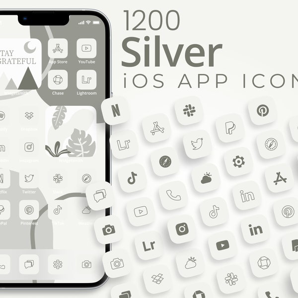 Silver App Icons - Etsy