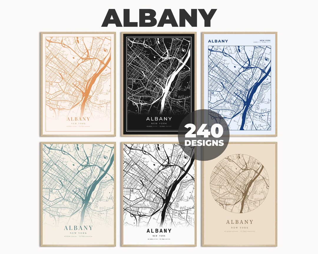 Albany Map Print, Albany City Map, Albany Wall Decor, City Map Print ...
