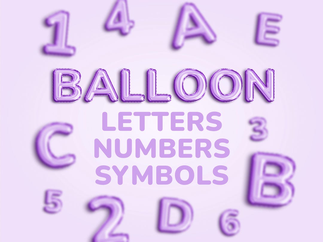 Purple Foil Balloons Clipart, Foil Balloon Numbers Clipart, Purple ...