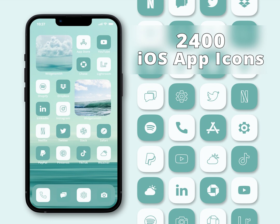 Turquoise App Icon Pack | Aesthetic Icons | Turquoise App Covers ...