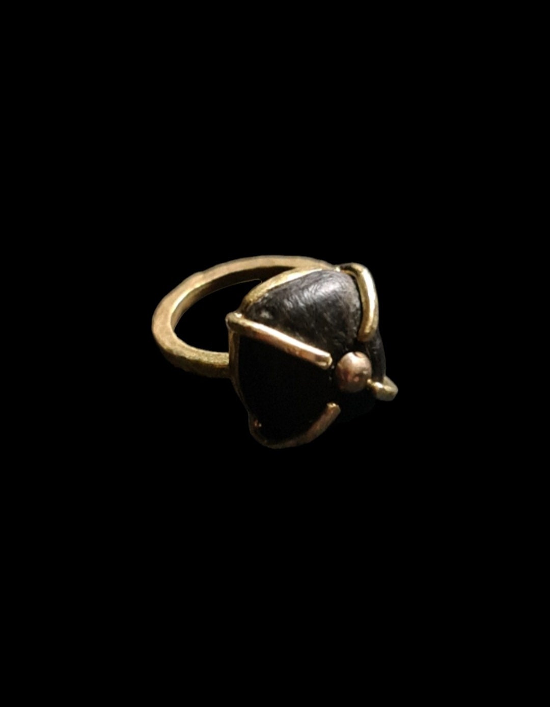 Handmade Bog Oak and Brass Ring. Made Using Neolithic Oak Aprox 7000 ...
