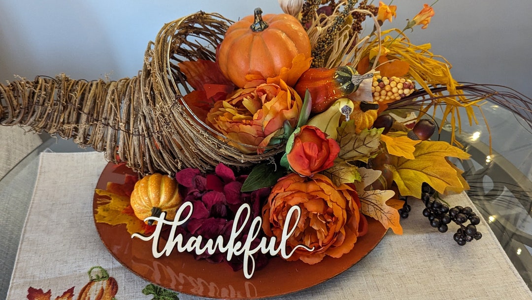 Thanksgiving Cornucopia. Thanksgiving Centerpiece Decor. Cornucopia. - Etsy