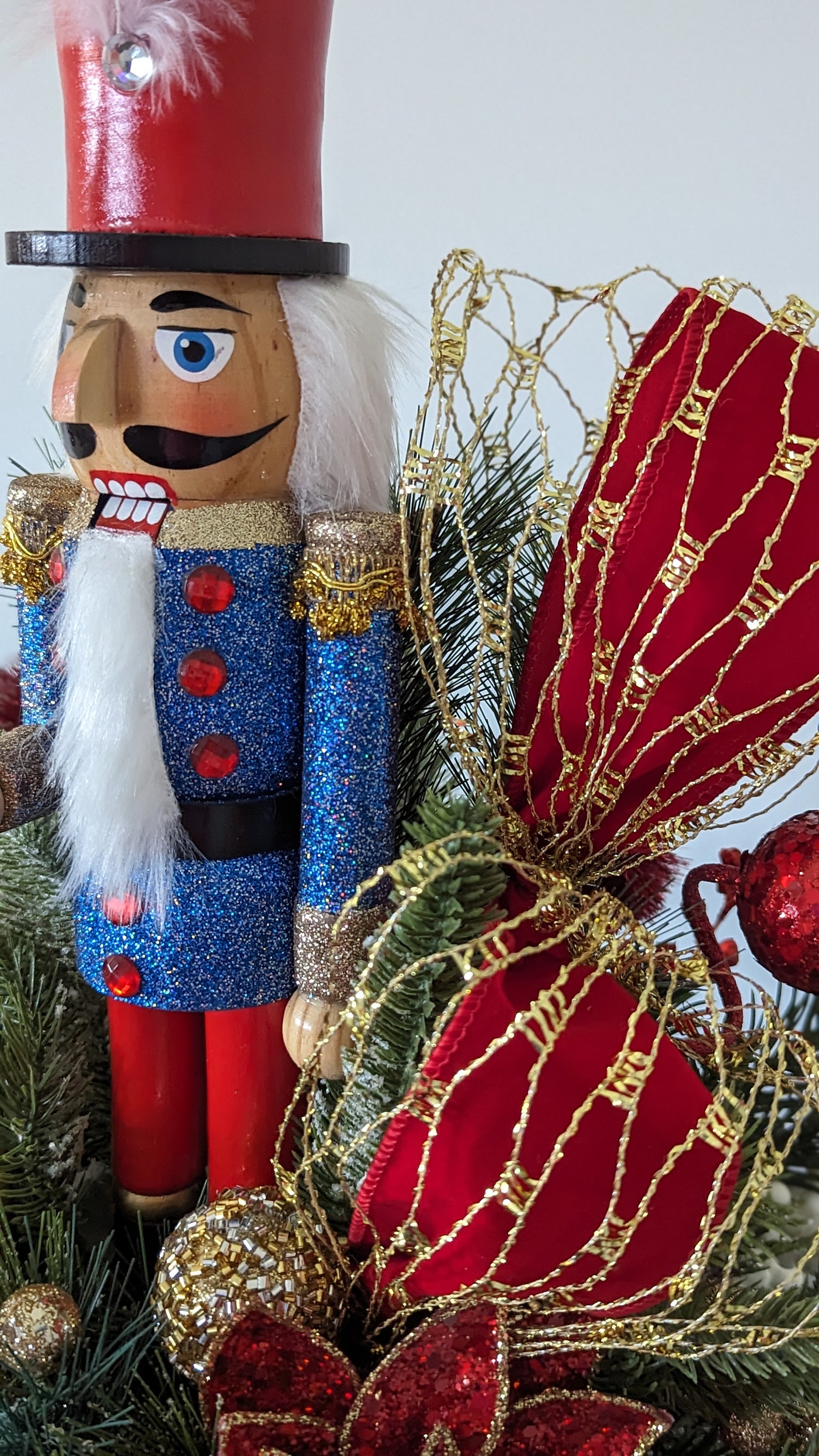 Traditional Nutcracker Centerpiece. Red and Gold Nutcracker. Nutcracker ...