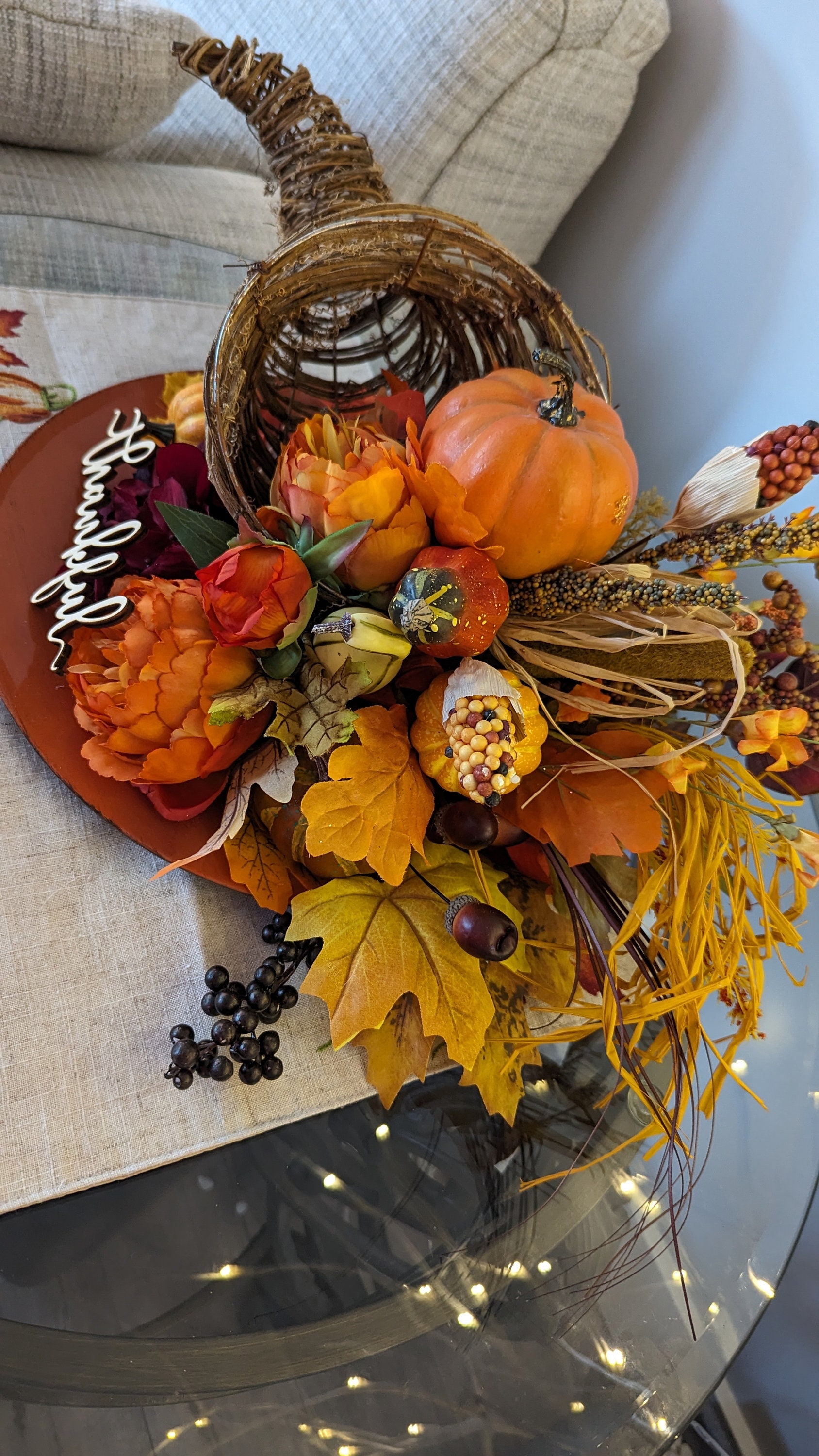 Thanksgiving Cornucopia. Thanksgiving Centerpiece Decor. Cornucopia. - Etsy
