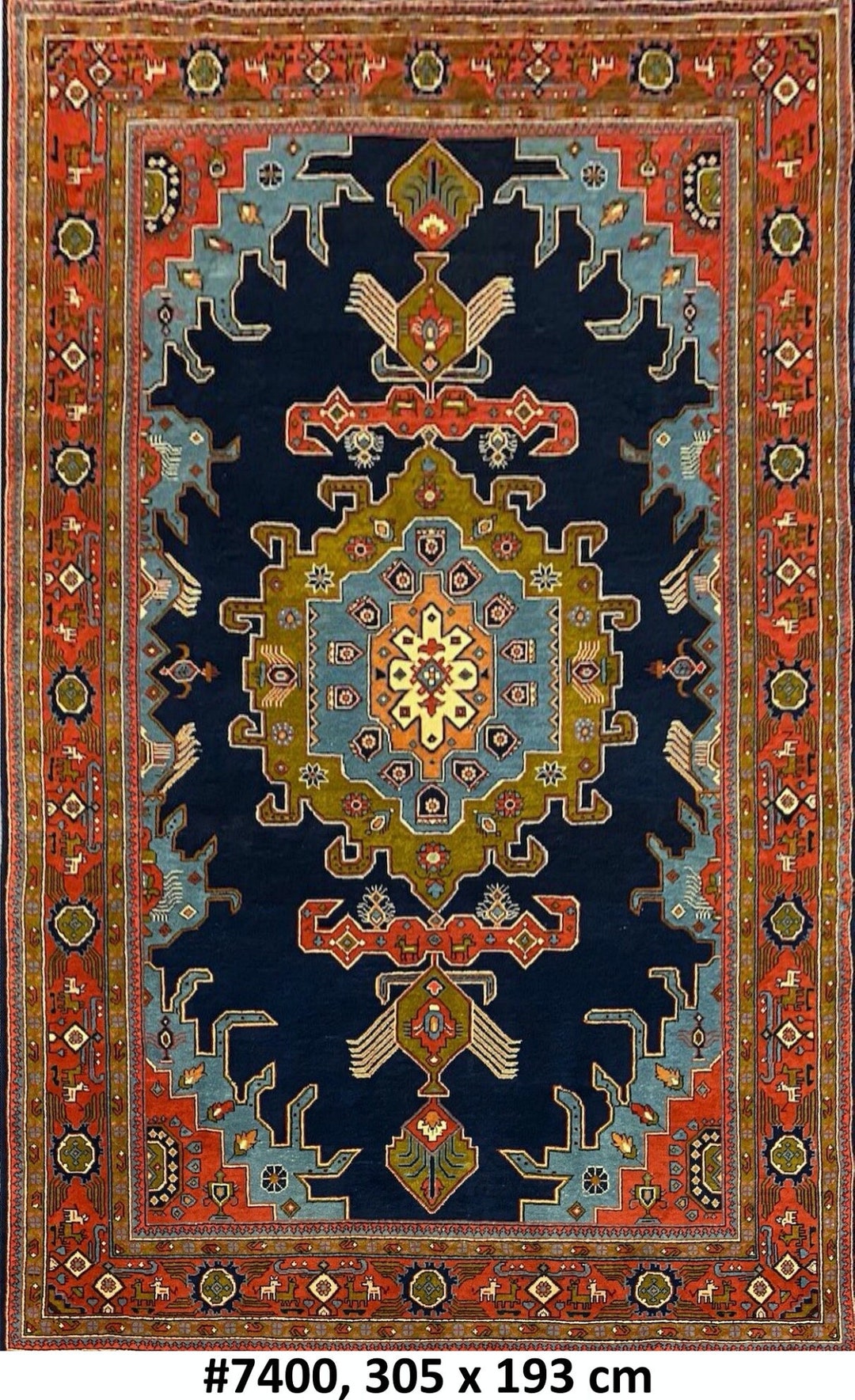 6'6 X 10' Beautiful Contemporary Caucasian Kazakh Tribal Hand Knotted ...